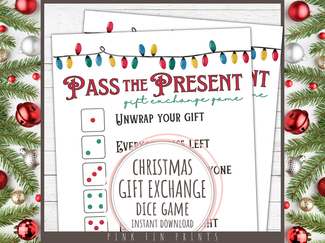 Printable Christmas Gift Exchange Game, Pass the Present Christmas Game ...
