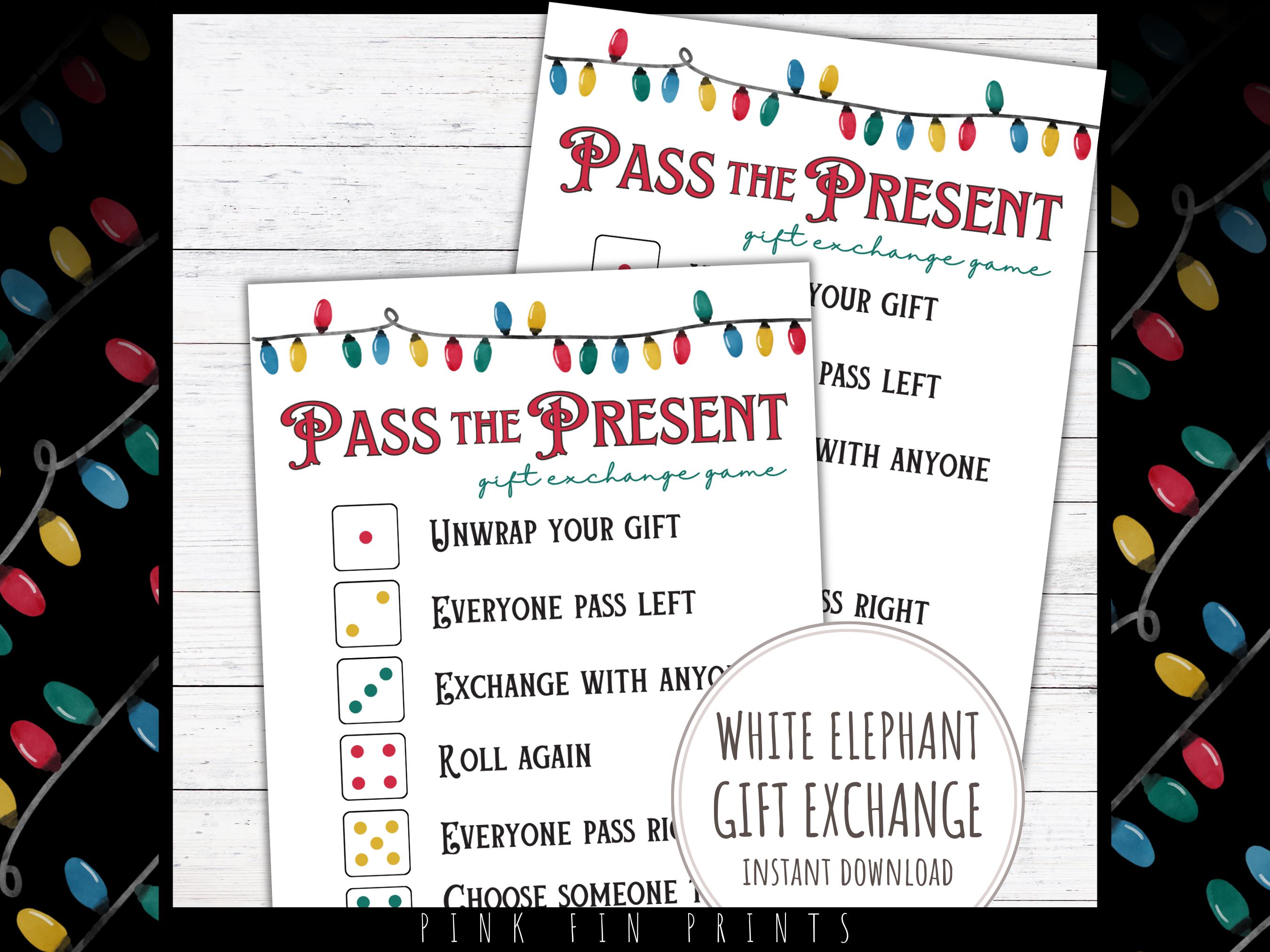 Printable Christmas Gift Exchange Game, Pass the Present Christmas Game ...