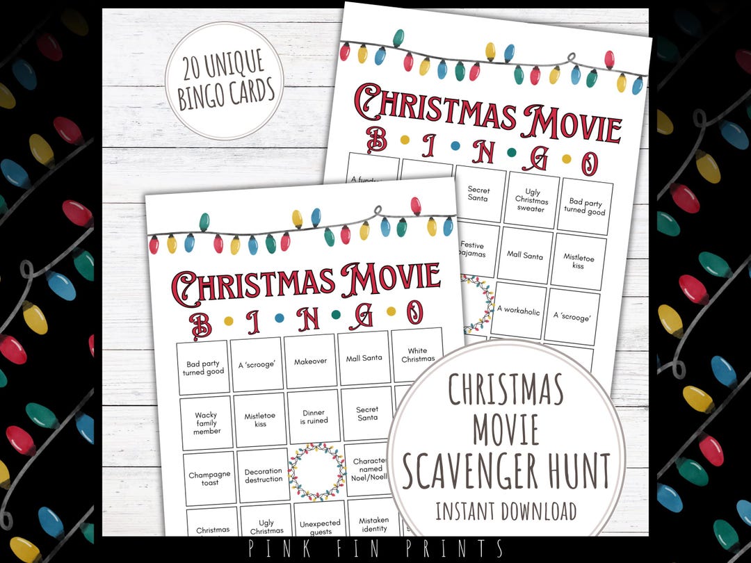 Christmas Movie Bingo, Christmas Bingo for Holiday Movie Night ...