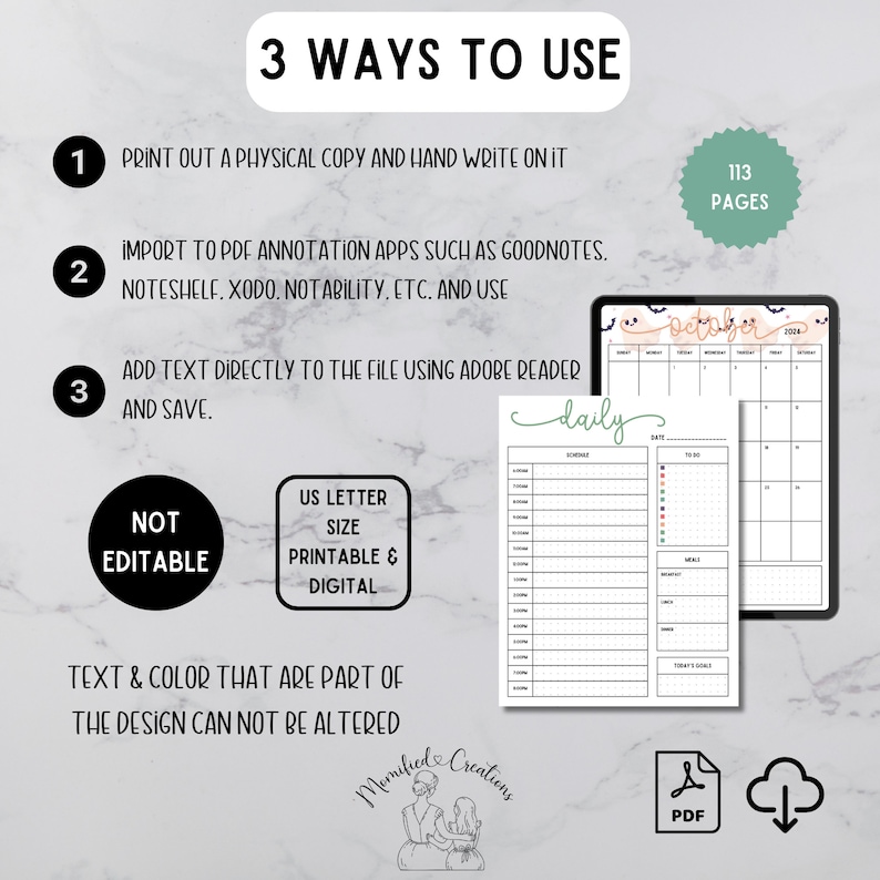 Printable Planner | Personal Planner Bundle | Daily Weekly Monthly ...