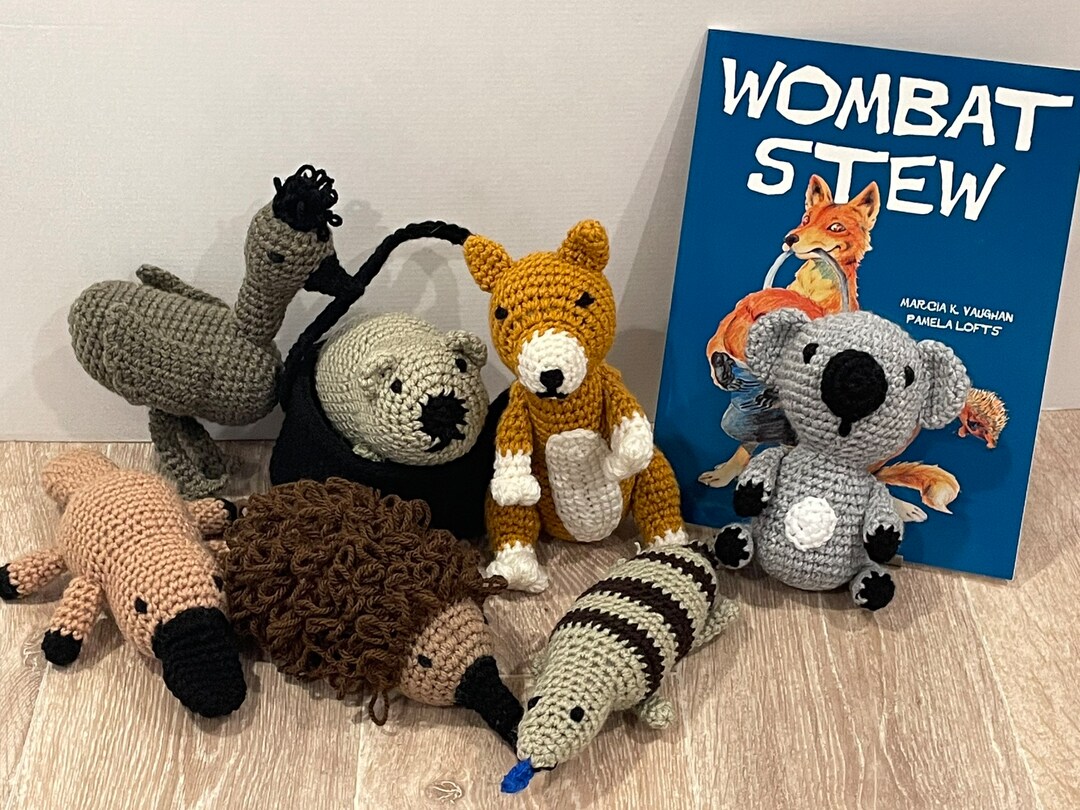 Set of Animals Inspired by Wombat Stew by Marcia Vaughan - Etsy