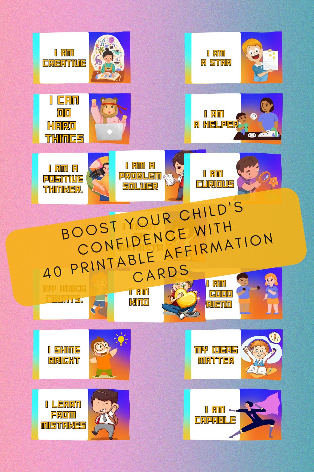 Printable Affirmation Cards Elevate Your Child's Well-being Instant ...