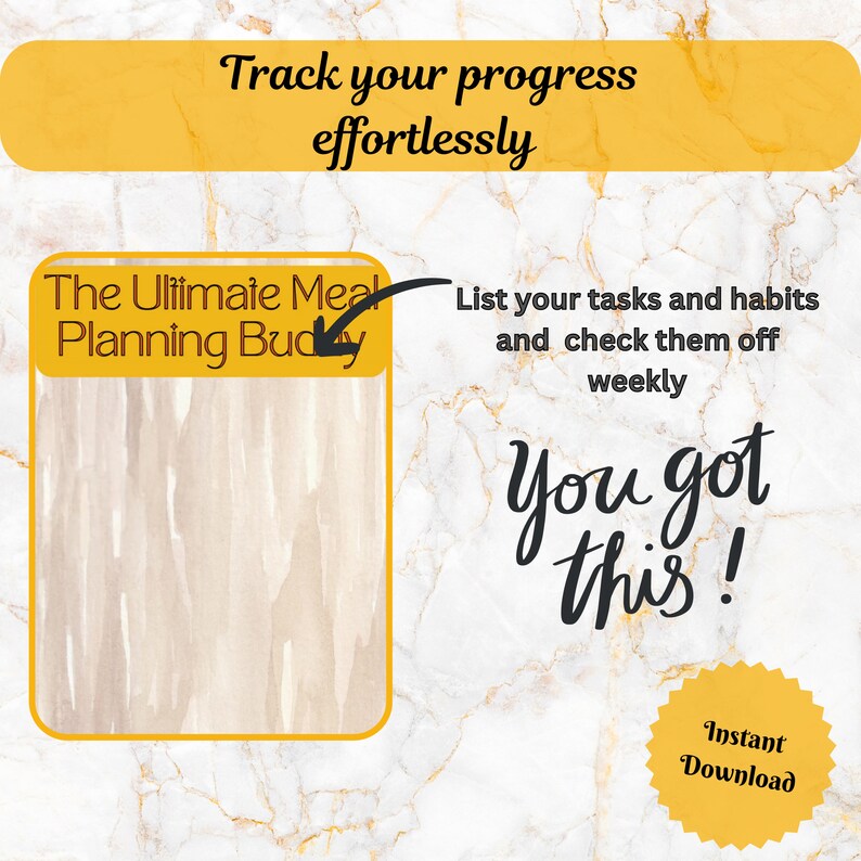 Meal Planner Printable Daily Food Journal Grocery List - Etsy