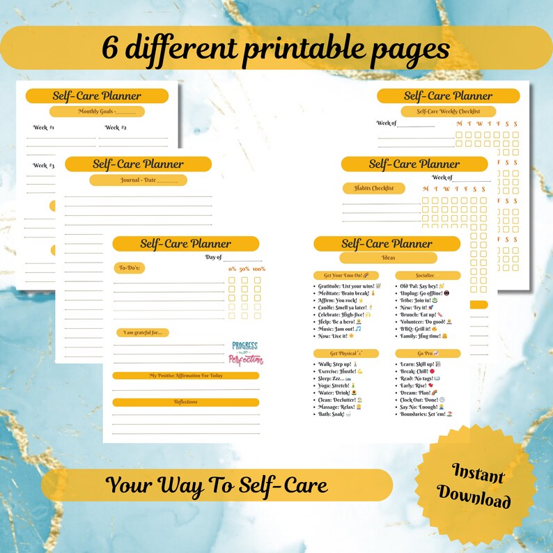 Printable Self-care Checklist Planner: Transform Your Mind, Body & Soul ...