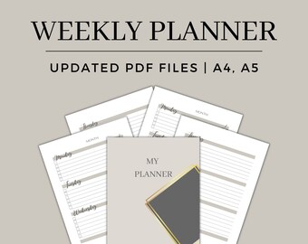 Weekly Planner Printable to Do List, Minimal Weekly Schedule, Weekly ...