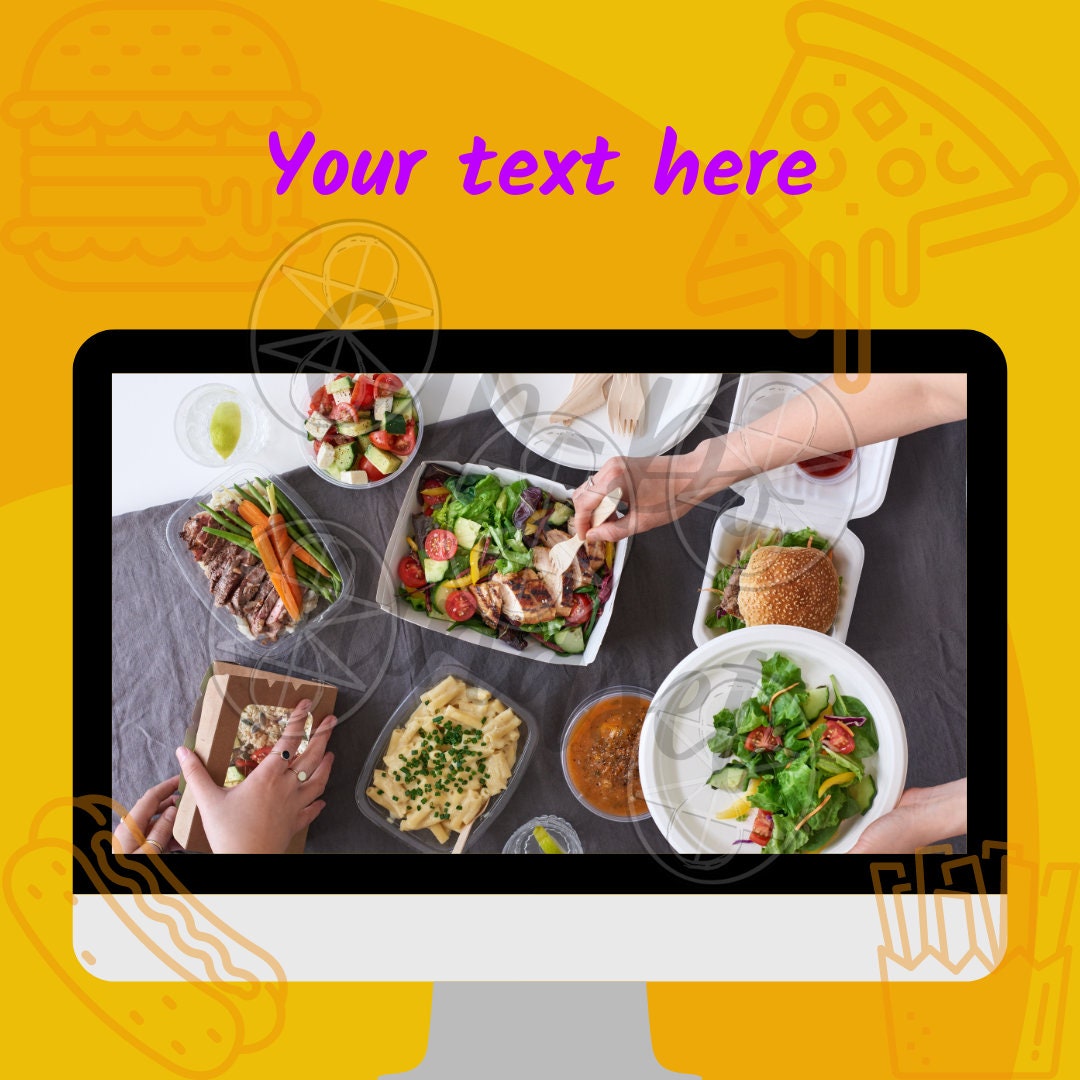 All in One Facebook Branding Kit Takeaway Yellow Purple - Etsy