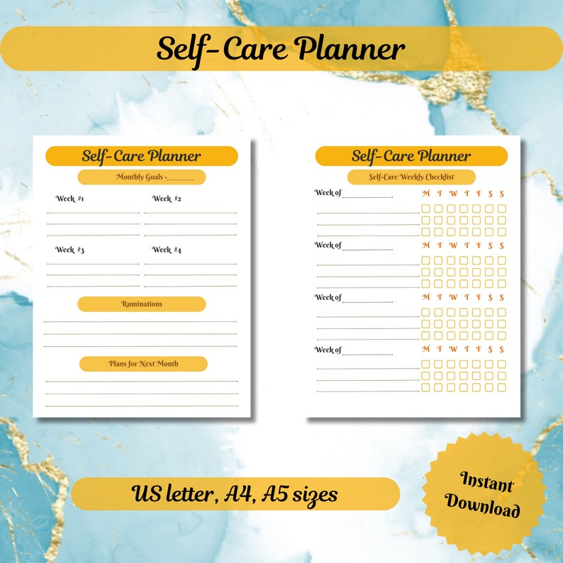 Printable Self-care Checklist Planner: Transform Your Mind, Body & Soul ...