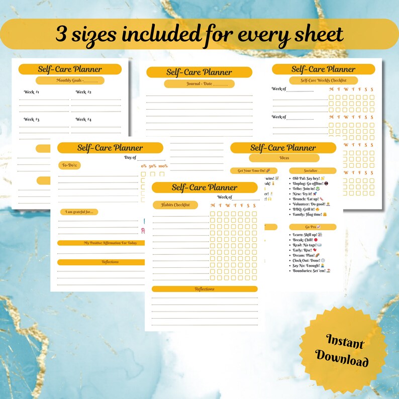 Printable Self-care Checklist Planner: Transform Your Mind, Body & Soul ...