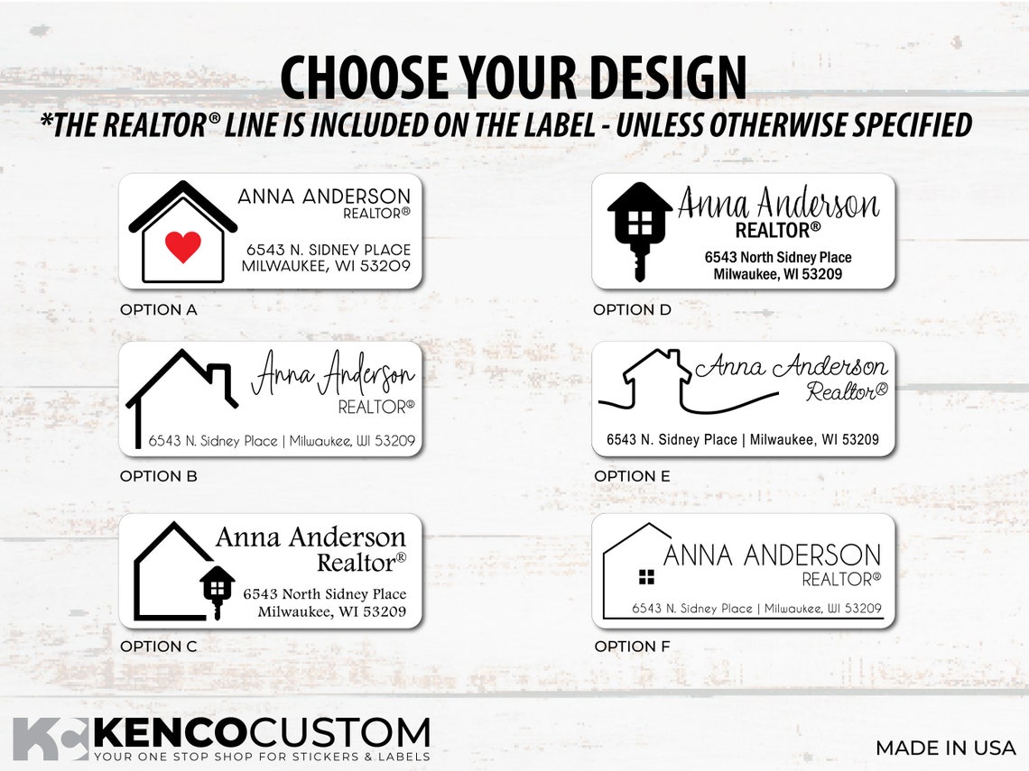Realtor Address Labels 2.625 X 1 White Gloss Labels - Etsy