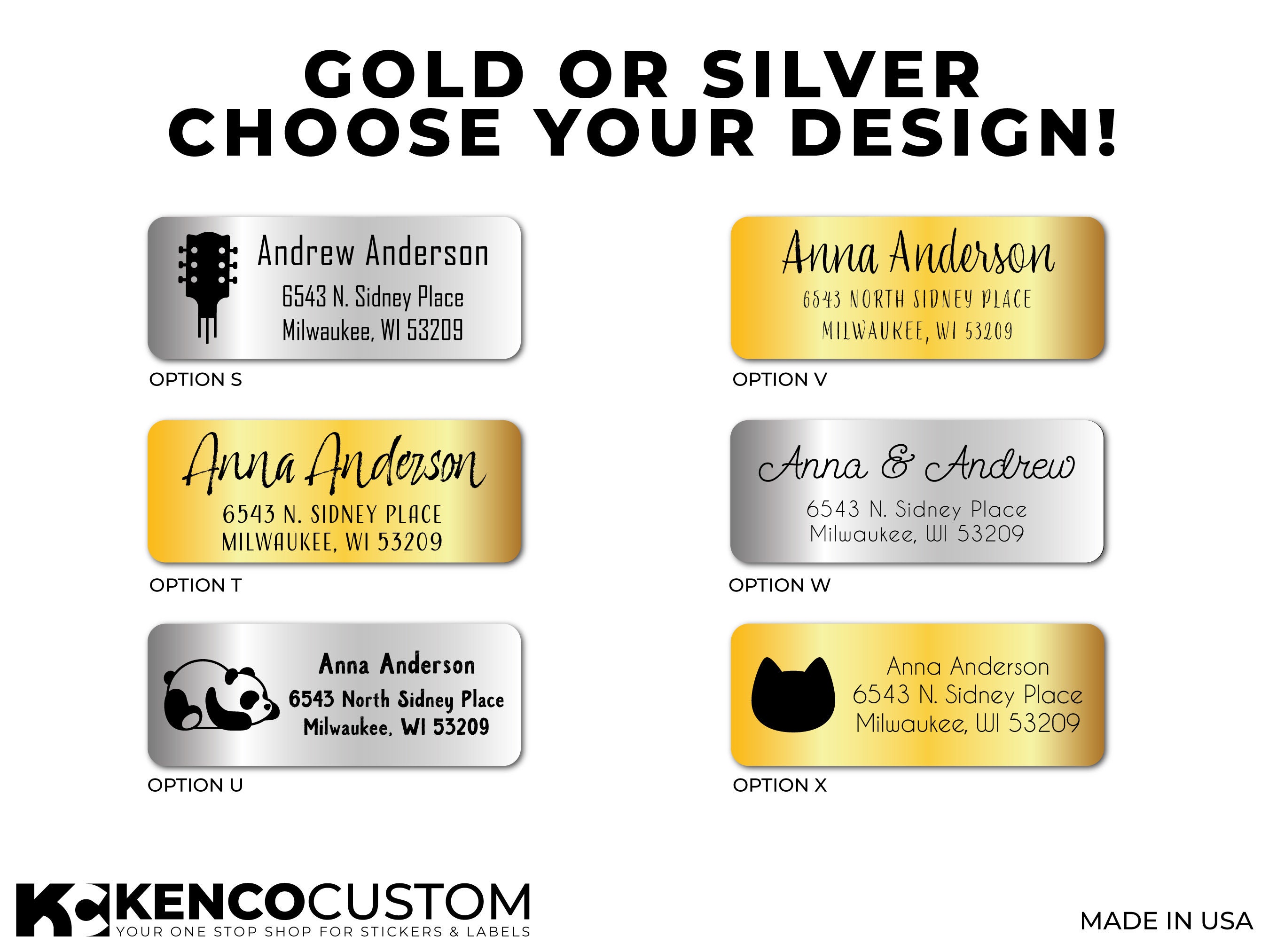 Shiny Gold & Silver Address Labels These Are the Best Custom Labels ...