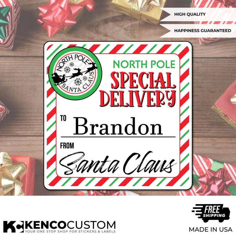 Santa Labels - Etsy