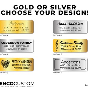 Shiny Gold & Silver Address Labels - These Are the Best! Custom Labels ...