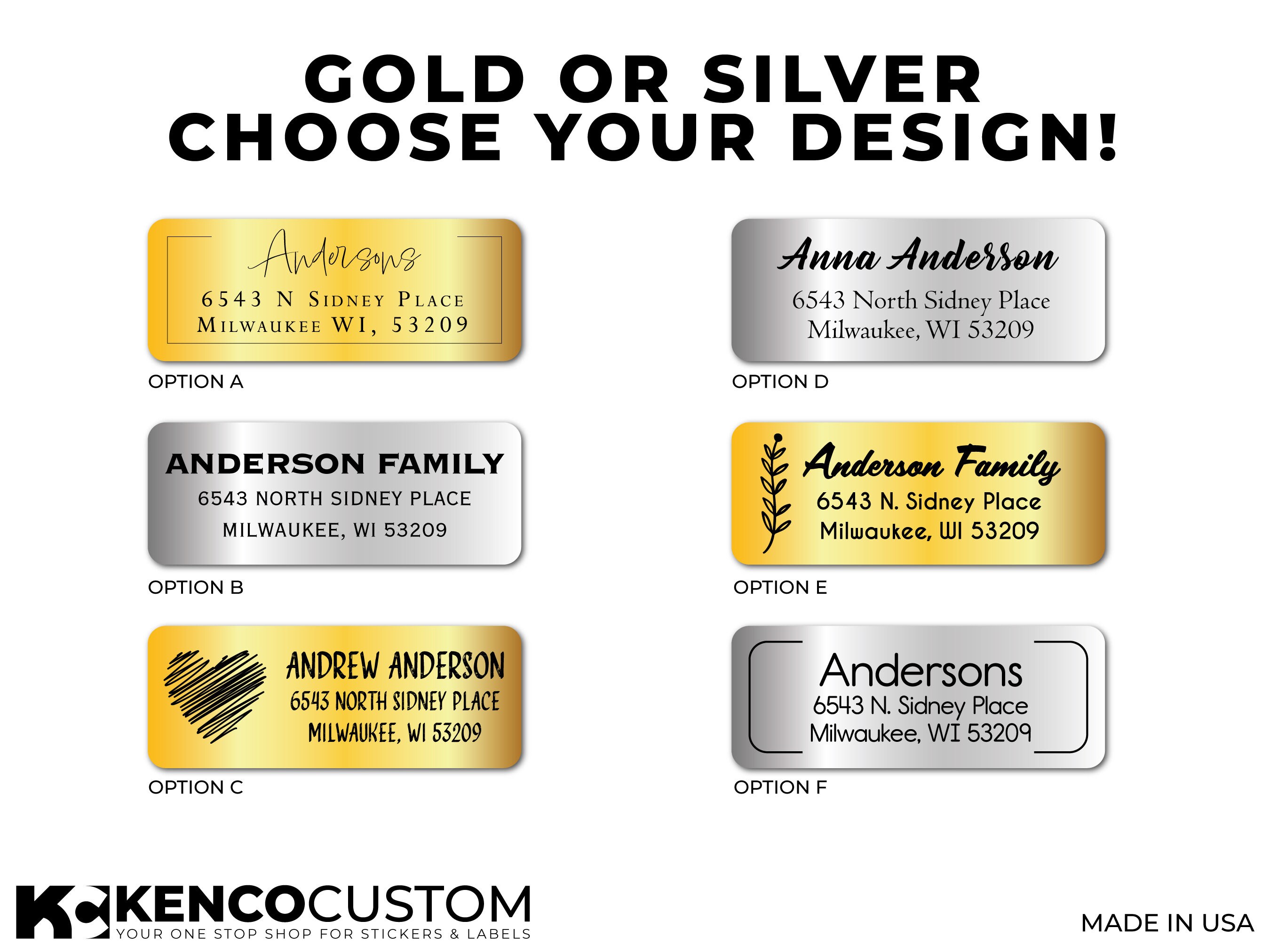 Shiny Gold & Silver Address Labels These Are the Best Custom Labels ...