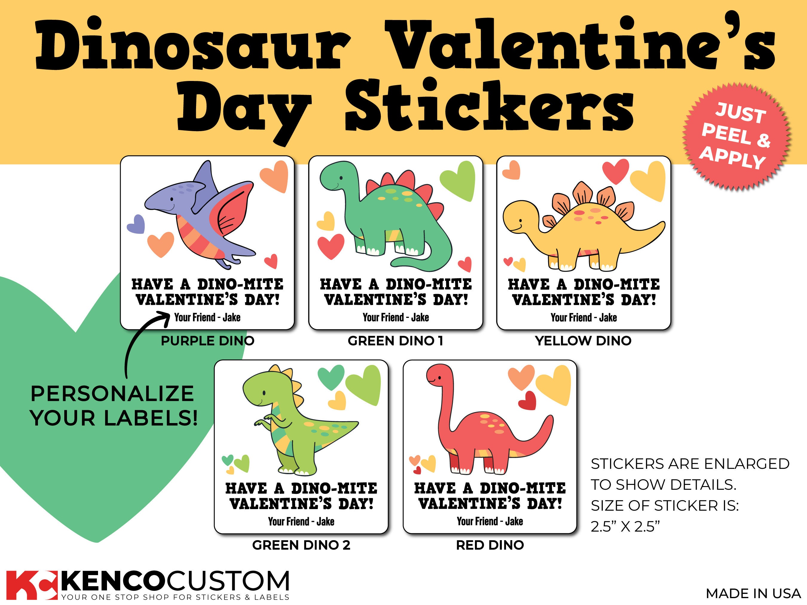 Dinosaur Valentine Labels, Valentines Exchange Card, Valentines Day ...