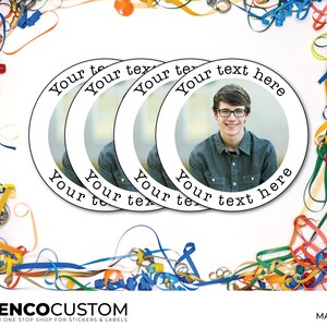 Custom Printed Photo Sticker With Personalized Text | Personalized ...