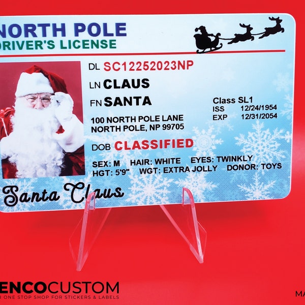 Santa Claus Drivers License - Etsy