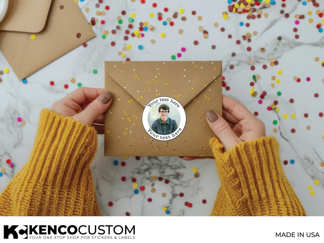 Custom Printed Photo Sticker With Personalized Text | Personalized ...