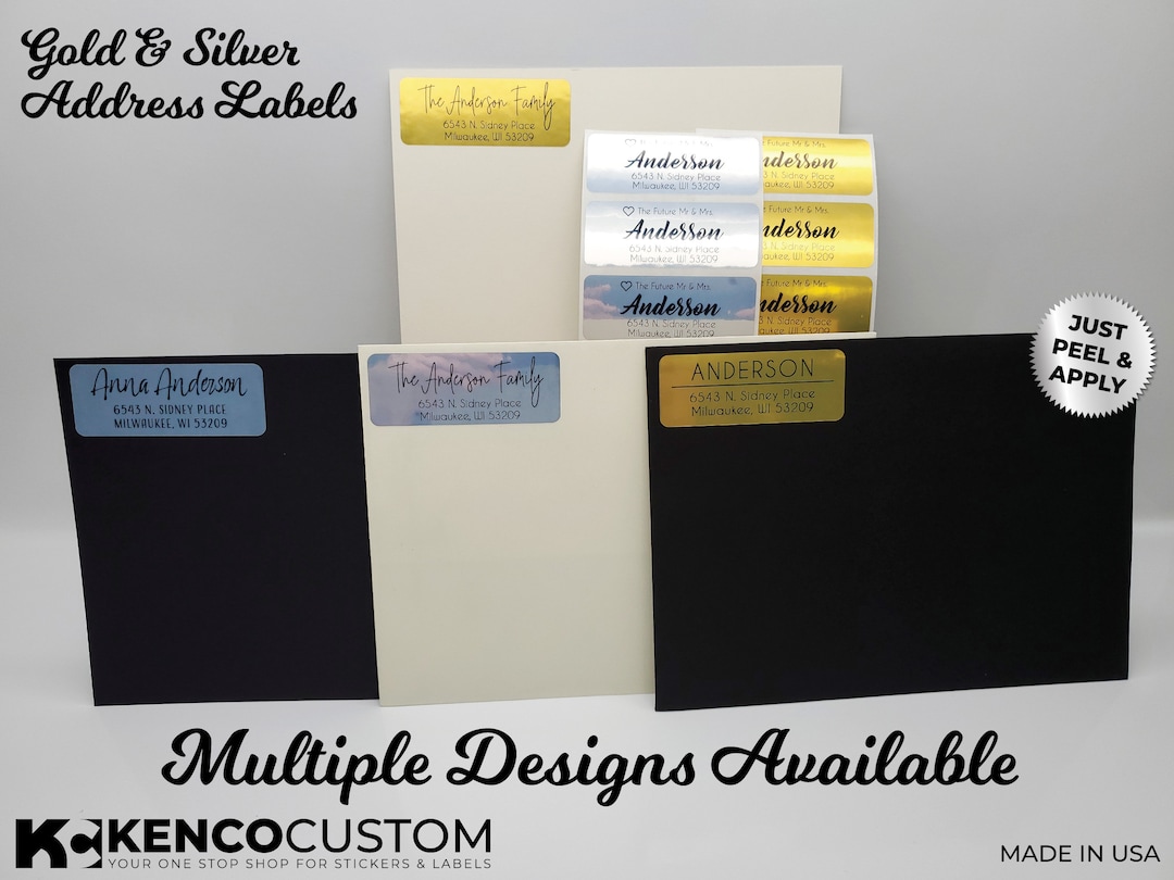 Shiny Gold & Silver Address Labels - These Are the Best! Custom Labels ...