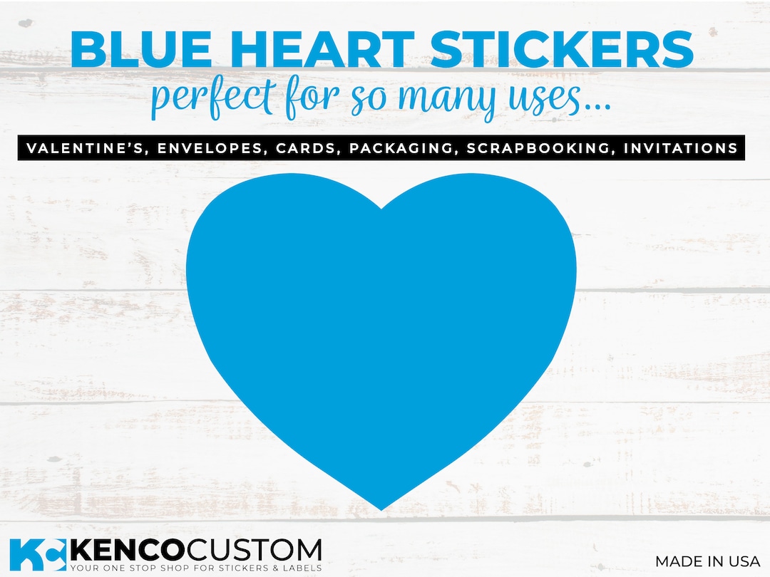 BLUE HEART Stickers - Heart for Valentine's Day & Everyday! - Etsy