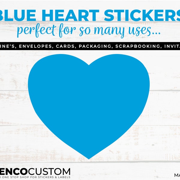 Blue Heart Stickers - Etsy