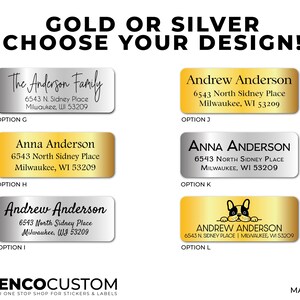 Shiny Gold & Silver Address Labels - These Are the Best! Custom Labels ...