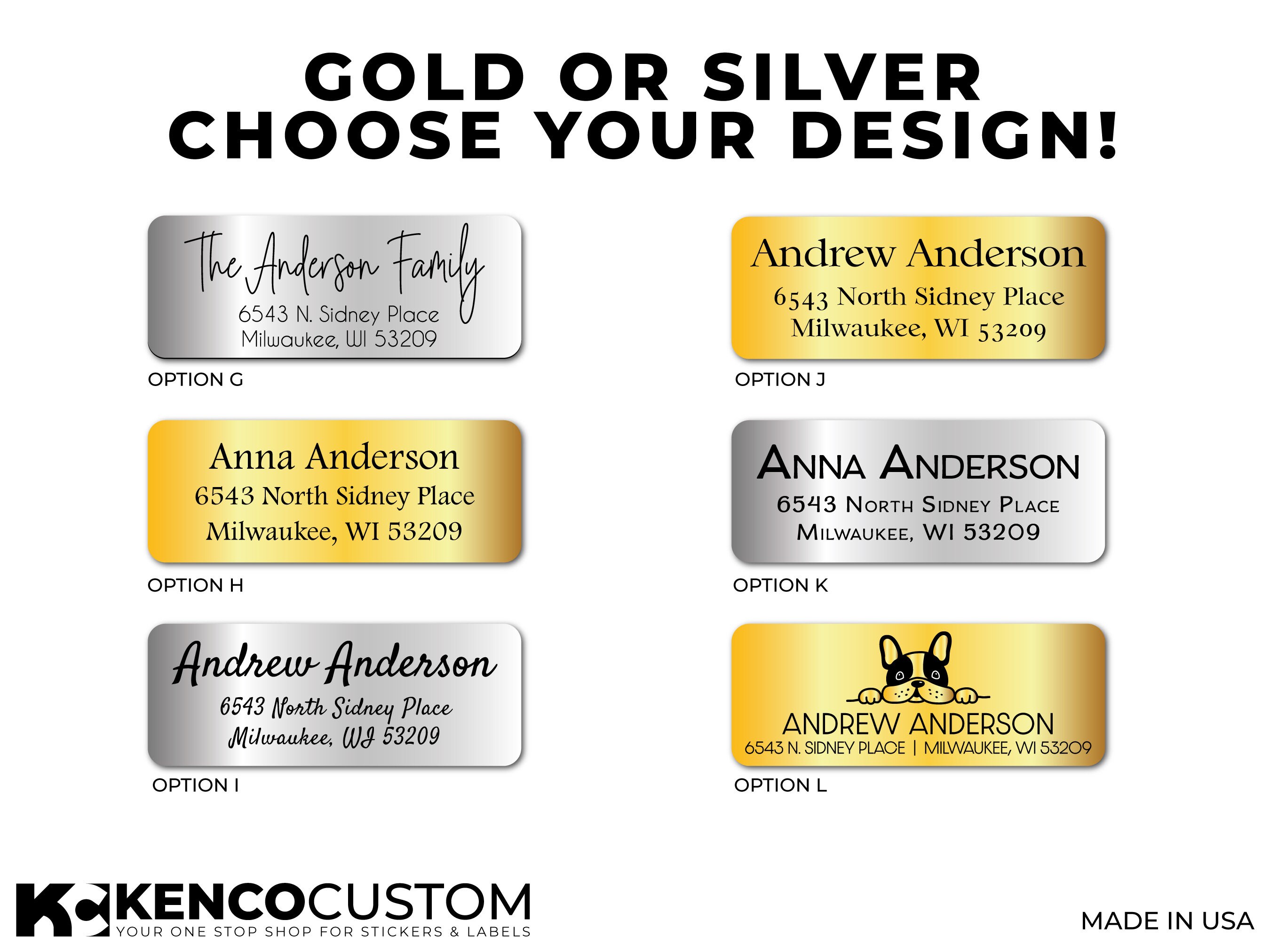 Shiny Gold & Silver Address Labels These Are the Best Custom Labels ...