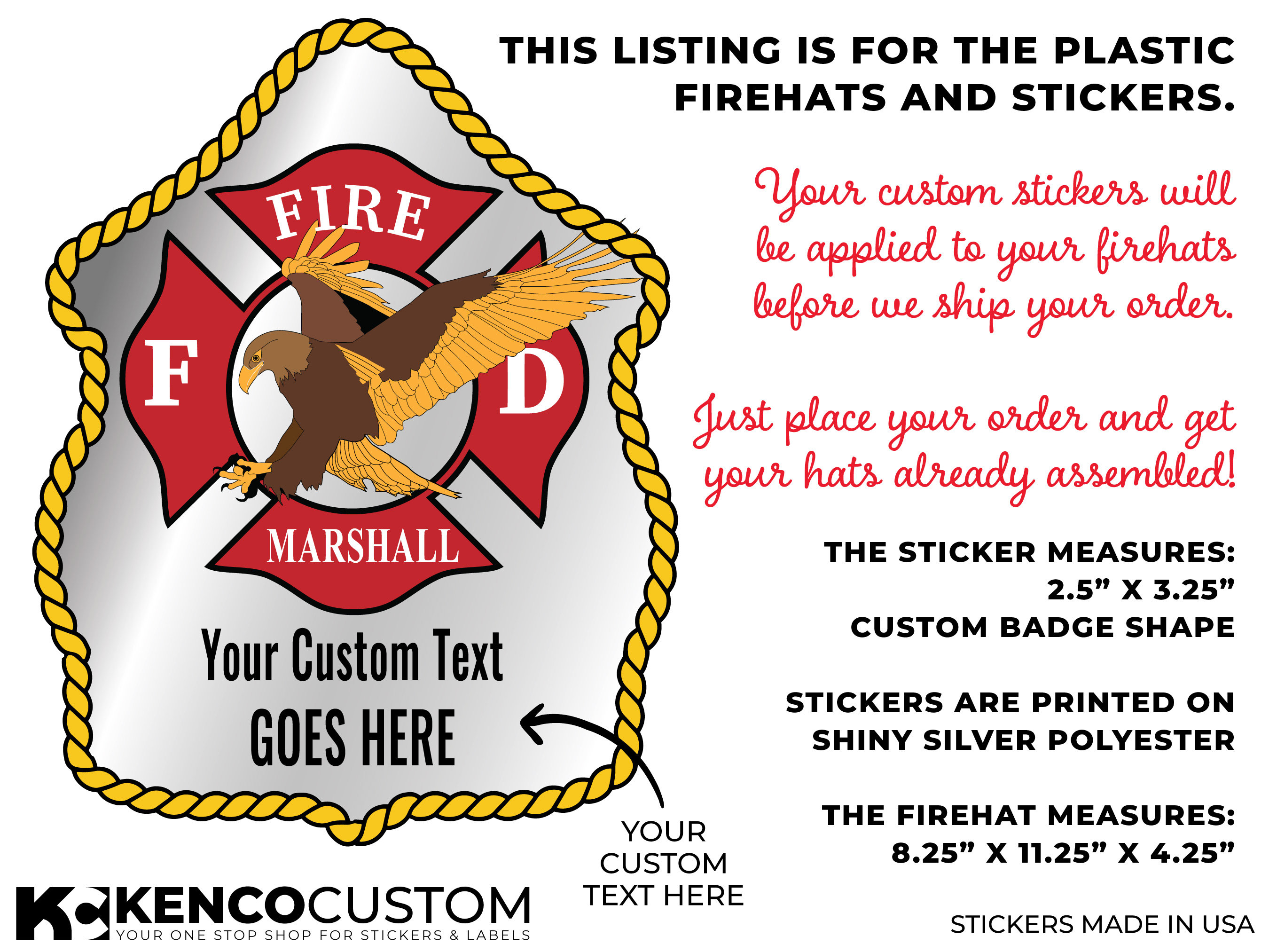 Kids Firefighter Hat With Custom Sticker Birthday Party Party Favor ...