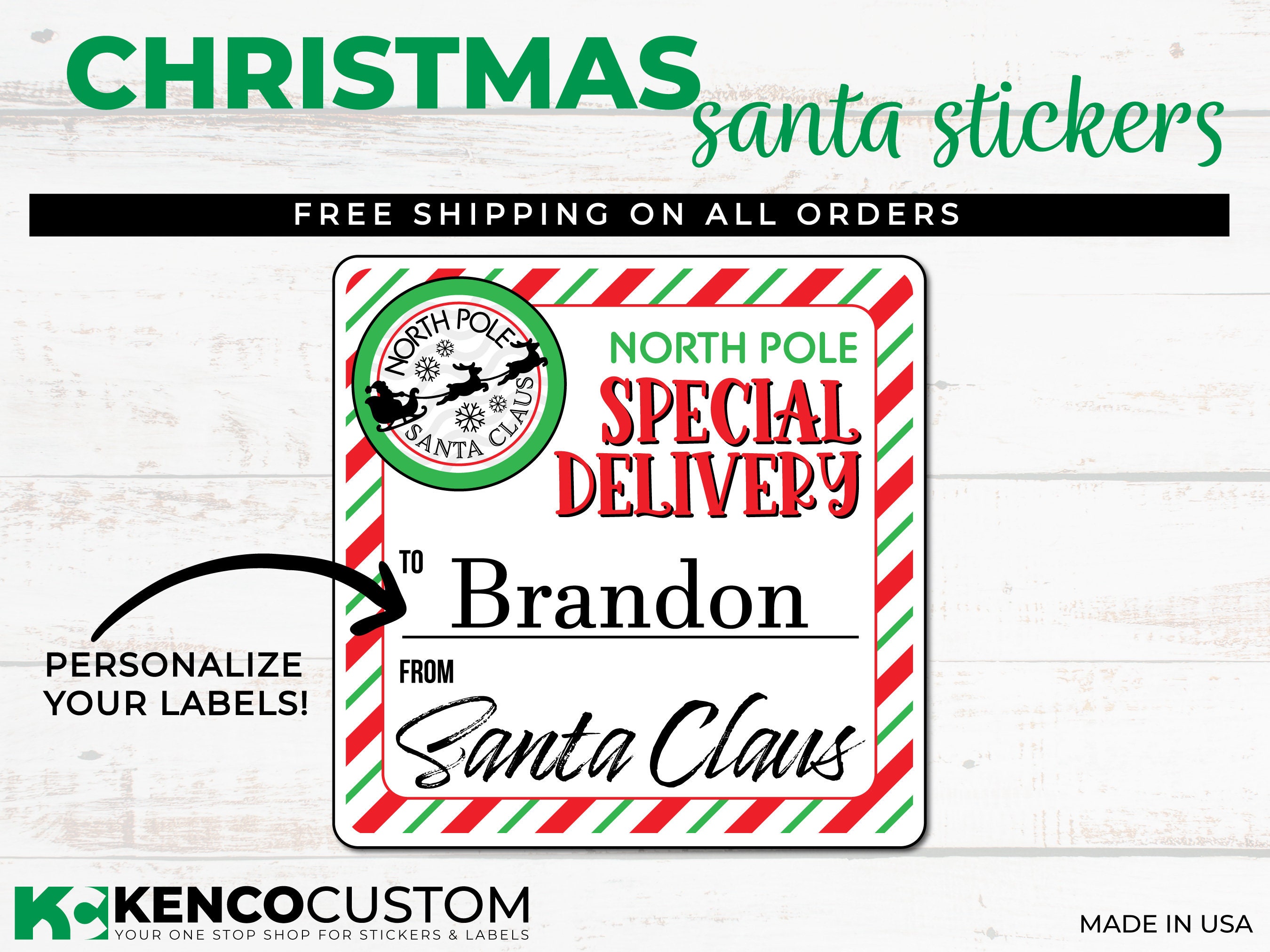 Santa Sticker Special Delivery - Etsy