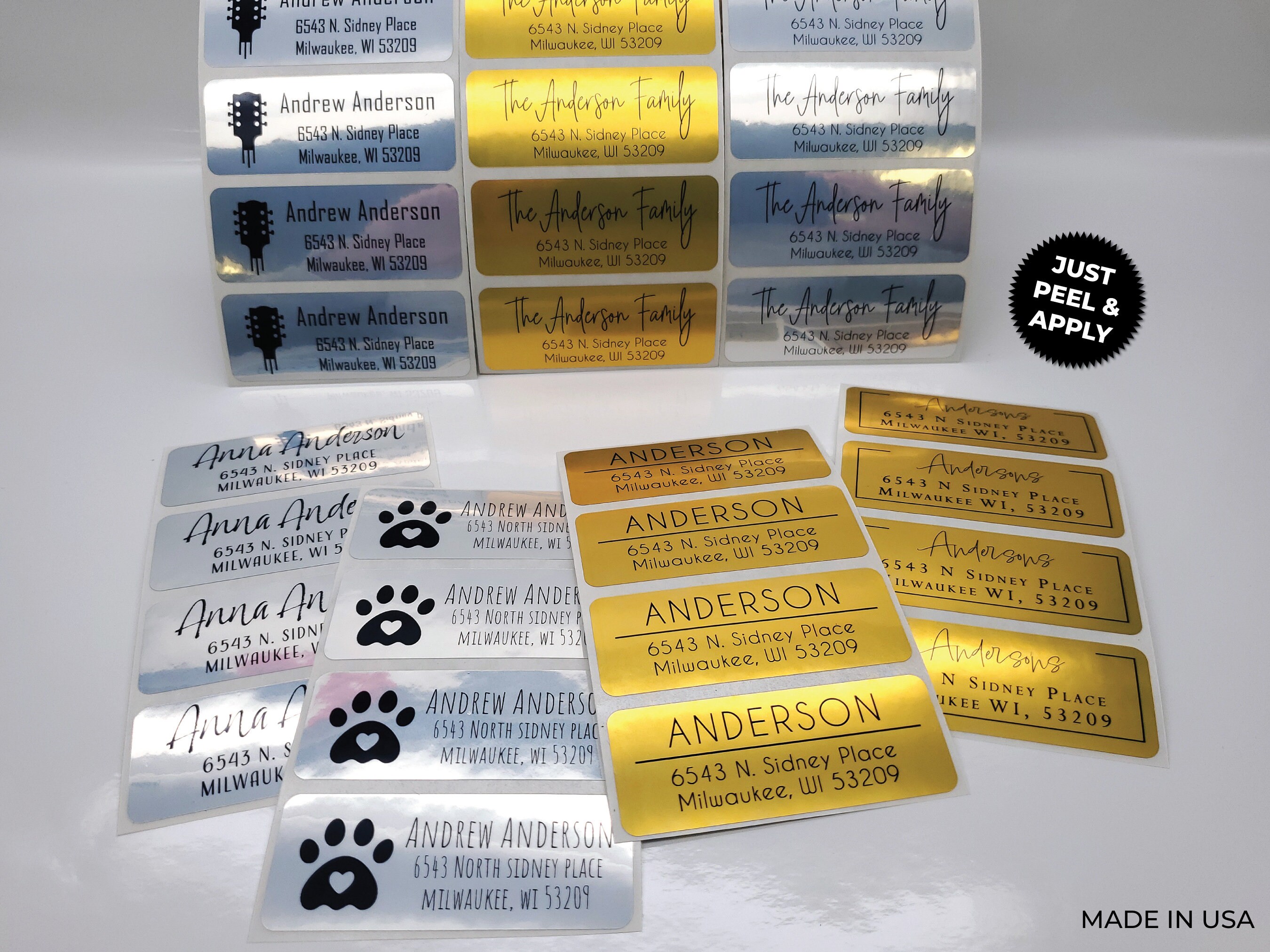 Shiny Gold & Silver Address Labels These Are the Best Custom Labels ...
