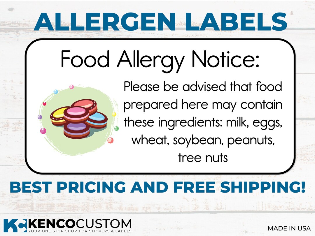 2" X 1" Allergen Labels | Small Food Labels | Cottage Food Labels ...