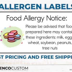 Allergen Labels: Small White Gloss Food Stickers (2" X 1") - Etsy