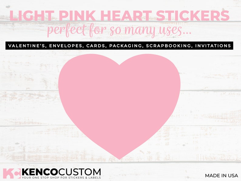 LIGHT PINK HEART Stickers - Etsy