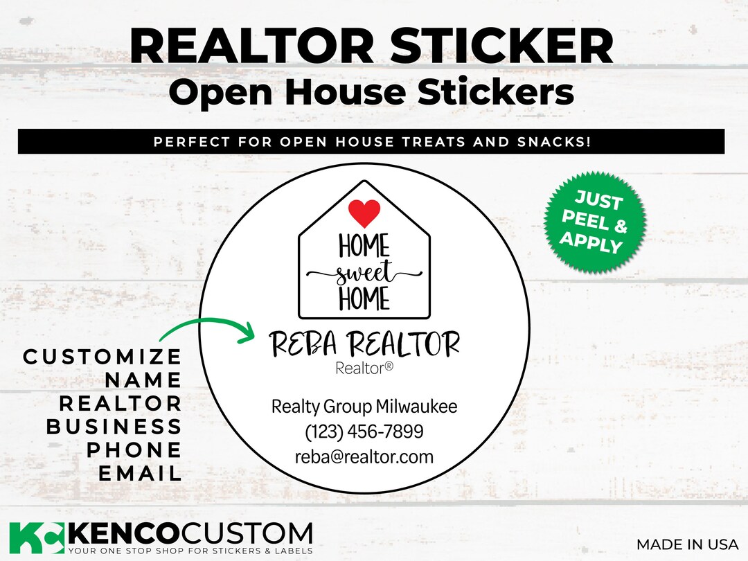 Custom Labels for Realtor Open House - Etsy