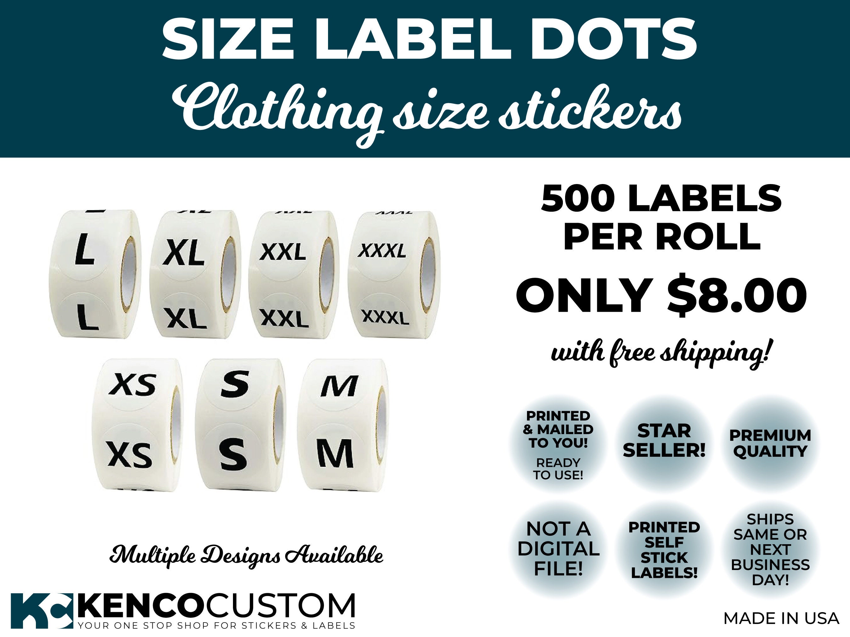 White Circle Clothing Stickers Dots Labels 500 per Roll - Etsy