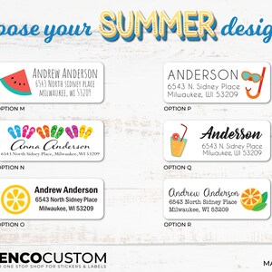 Summer Address Labels: Custom Clear or White Gloss Stickers - Etsy
