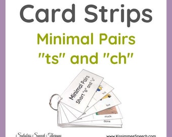 Card Strips - Minimal Pairs Short "o" & "u" - Speech Therapy ...