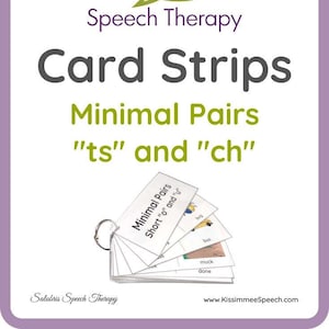Card Strips - Minimal Pairs "ts" & "ch" - Speech Therapy Articulation ...