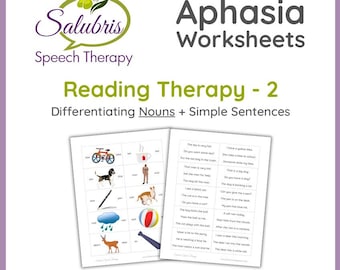 Aphasia - Reading Therapy 1 - NOUNS - Reading Comprehension - Speech ...