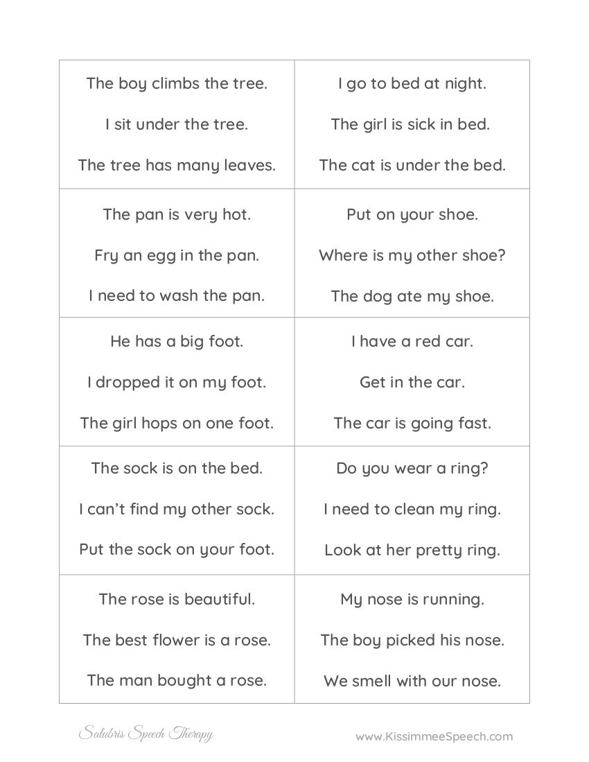 Aphasia - Reading Therapy 2 - NOUNS - Reading Comprehension - Speech ...