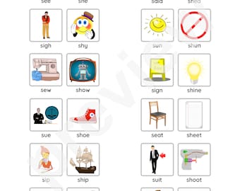 Minimal Pairs for "sh" & "ch" Phonemes for Speech Therapy Practice - 2 ...