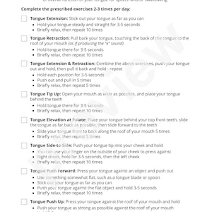 Dysarthria - Lingual Exercise Packet - Speech Therapy Articulation - Etsy