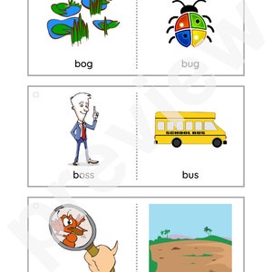 Card Strips - Minimal Pairs Short "o" & "u" - Speech Therapy ...