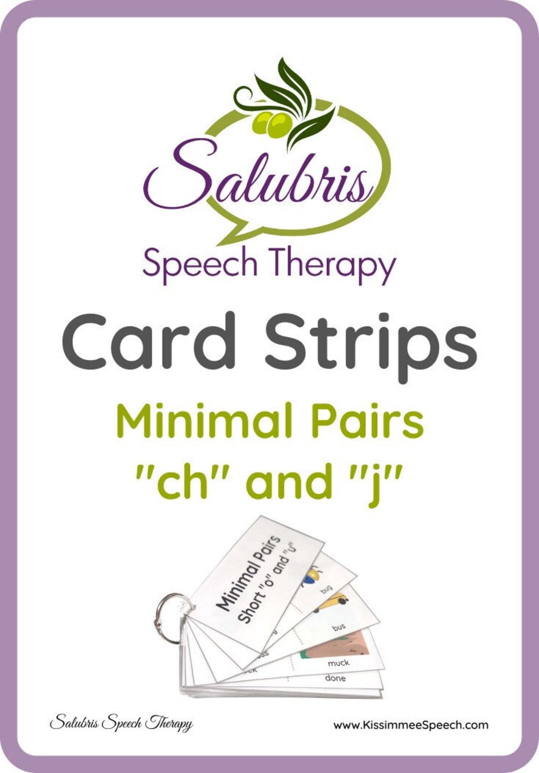 Card Strips - Minimal Pairs "ch" & "j" - Speech Therapy Articulation - Etsy