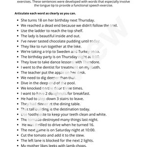 Dysarthria - Lingual Exercise Packet - Speech Therapy Articulation - Etsy