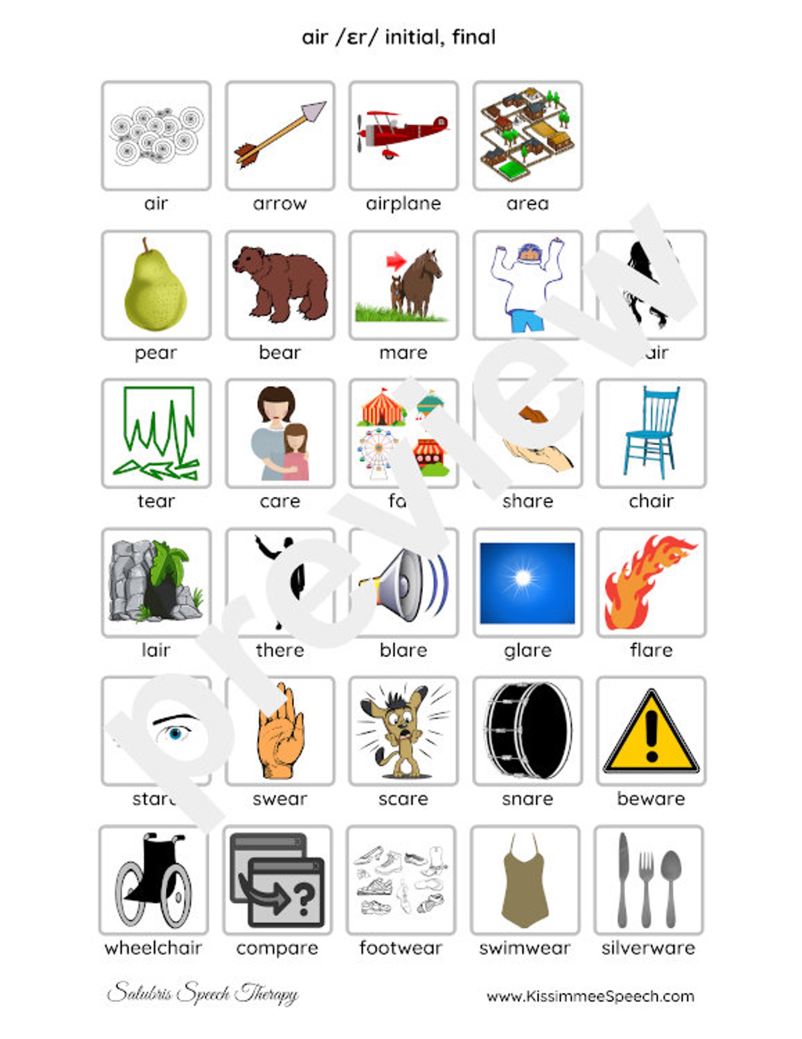 SET of "r" (pre- and Post-vocalic) Phoneme Worksheets for Speech ...