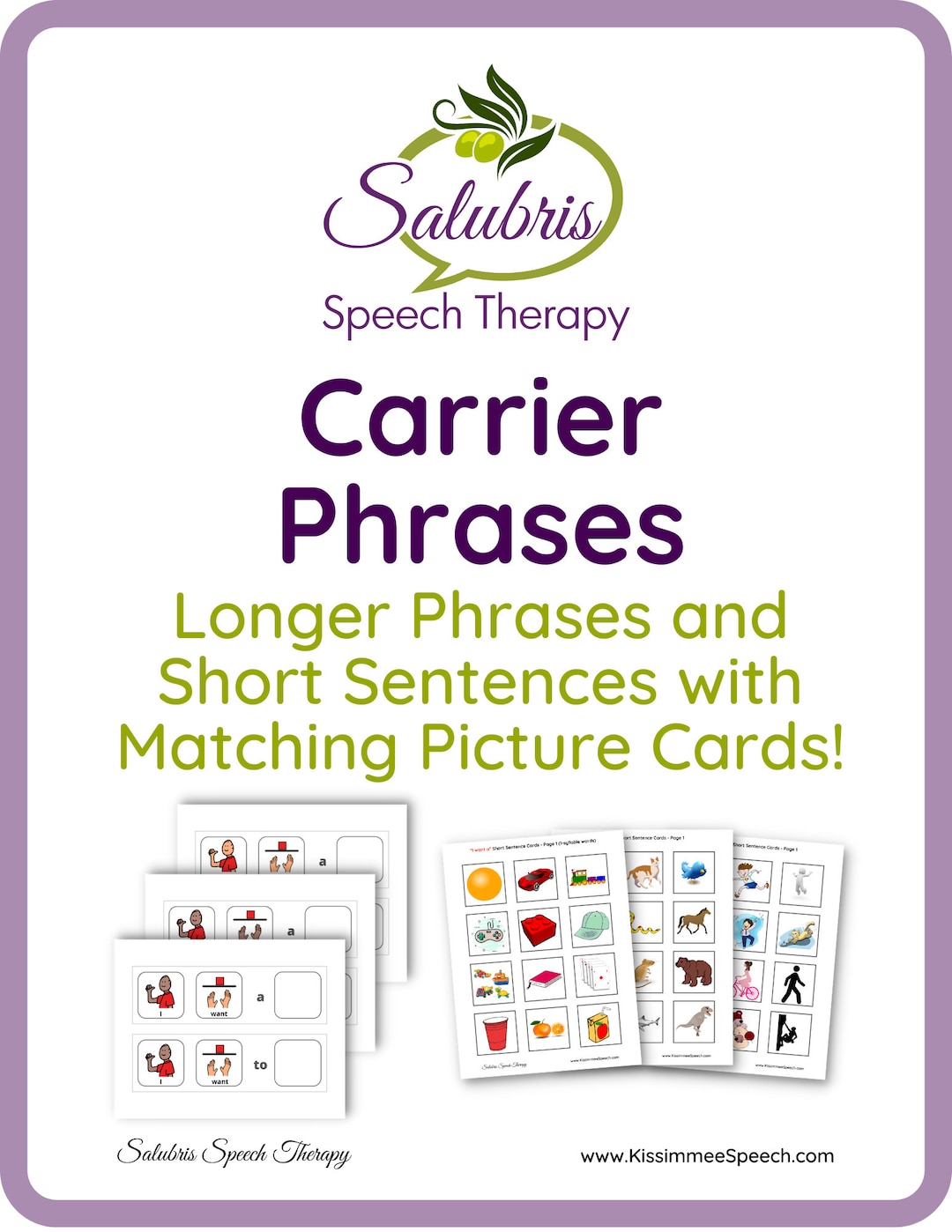 Common Phrases & Sentences for Speech Therapy - Longer - Apraxia ...