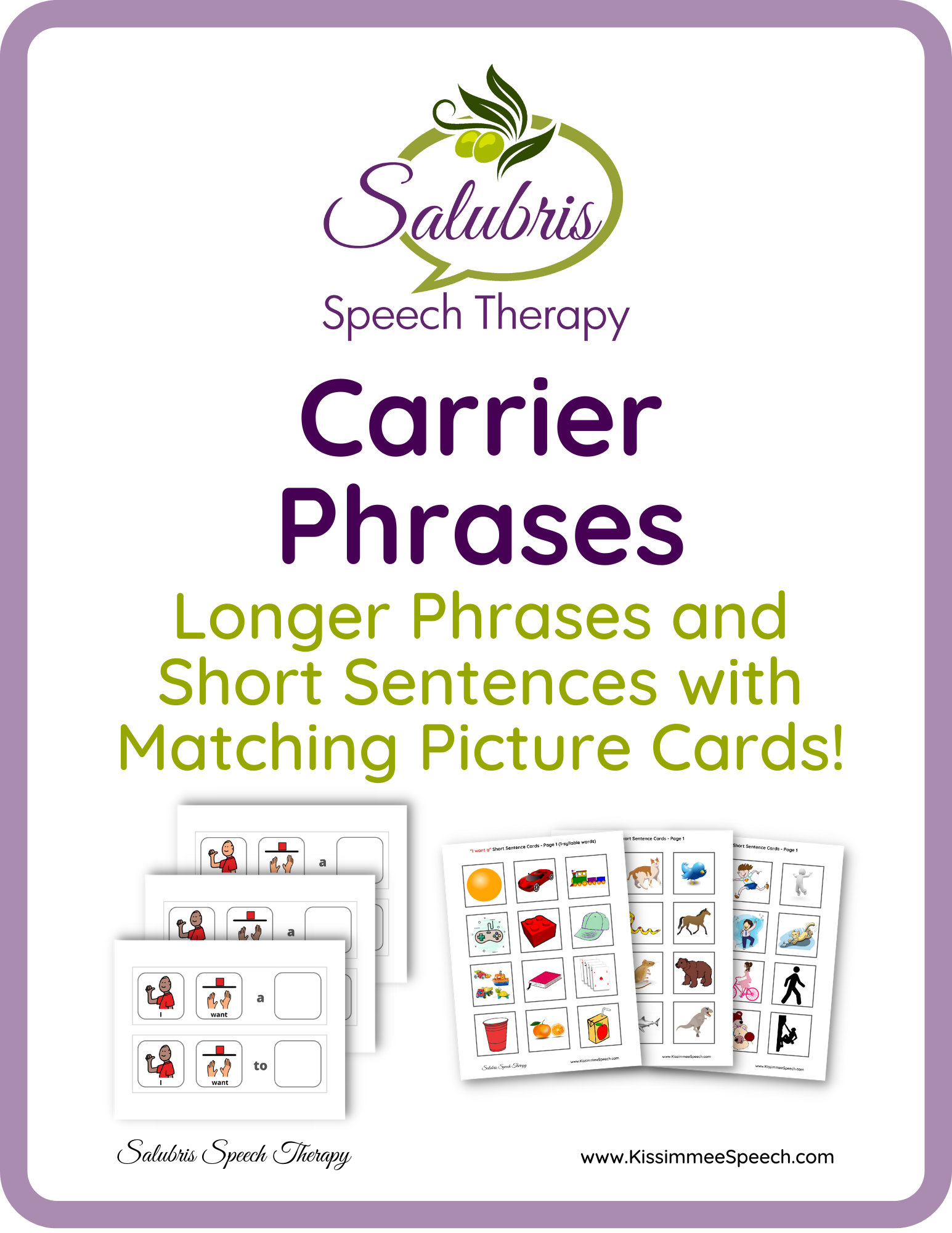 Common Phrases & Sentences for Speech Therapy - Longer - Apraxia ...
