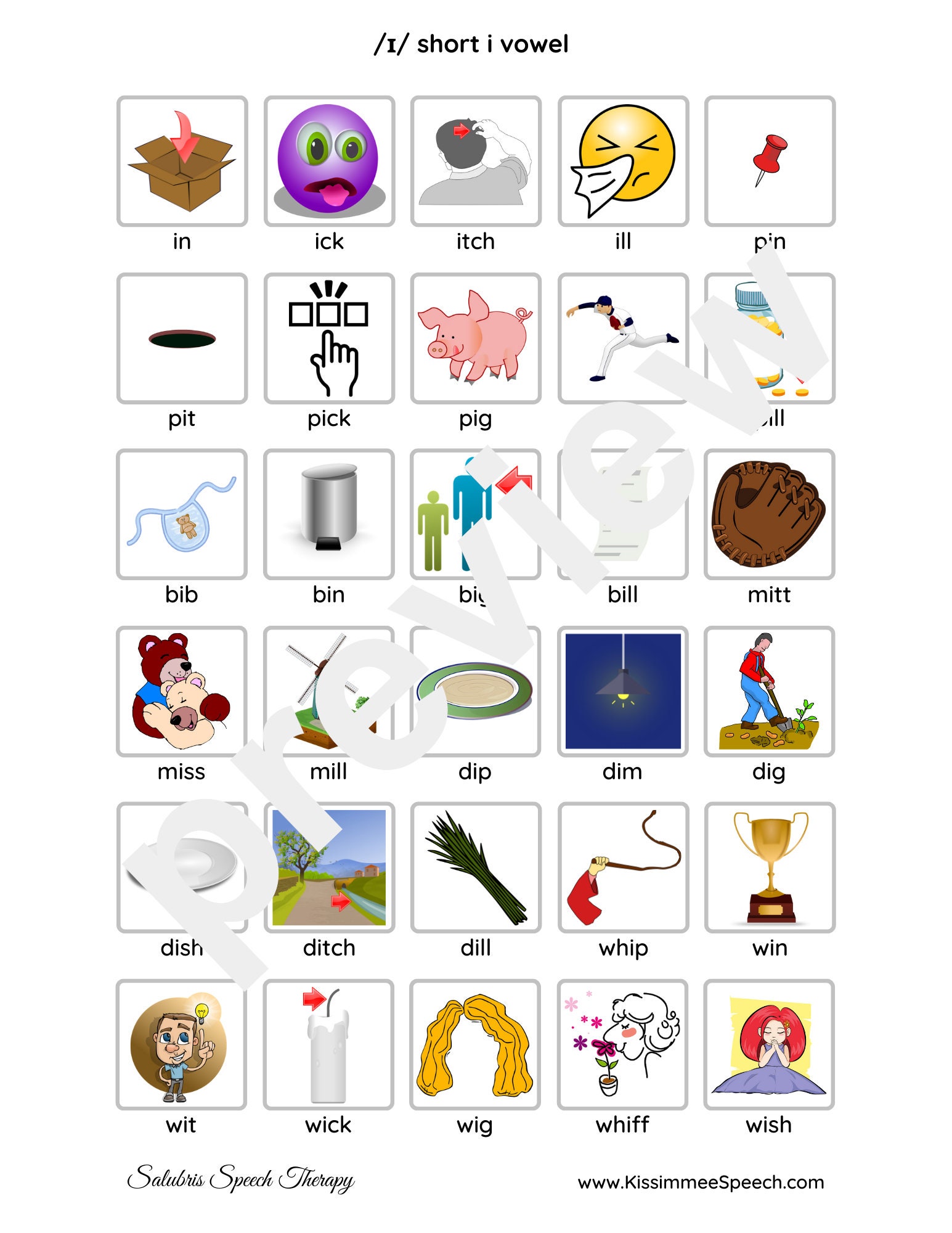 SET of Short Vowel Phoneme Worksheets for Speech Therapy Practice - 15 ...