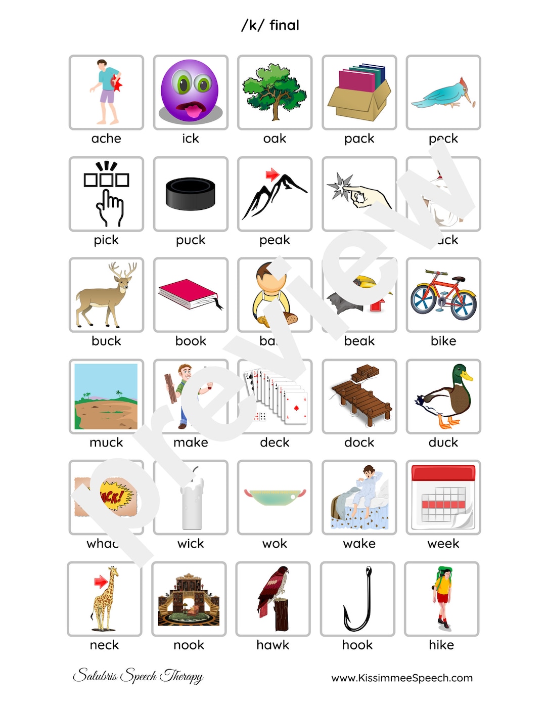 Phonemes "k, G, Ng, F, V, Sh, Ch, J" for Speech Therapy Practice - 29 ...