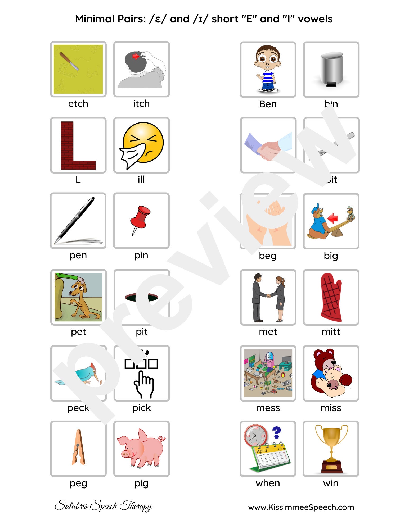 SET of Vowel Minimal Pairs 13 Sets of Vowel Pairs Over 38 Pages - Etsy